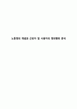 노동쟁의 개념과 근로자 및 사용자의 쟁의행위 분석-1페이지