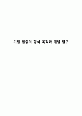 기업 집중의 형식 목적과 개념 탐구-1페이지
