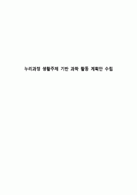 누리과정 생활주제 기반 과학 활동 계획안 수립-1페이지