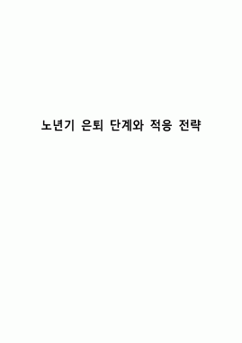 노년기 은퇴 단계와 적응 전략-1페이지
