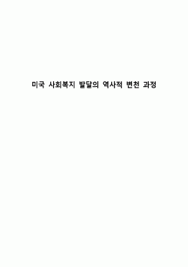미국 사회복지 발달의 역사적 변천 과정-1페이지