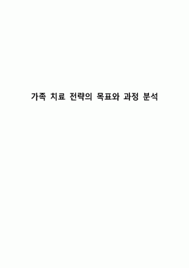 가족 치료 전략의 목표와 과정 분석-1페이지