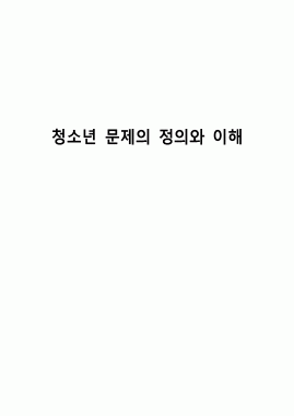 청소년 문제의 정의와 이해-1페이지