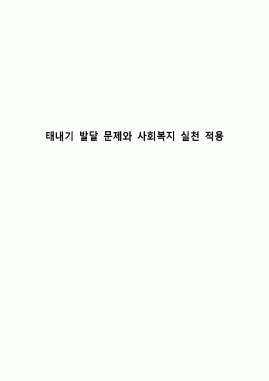 태내기 발달 문제와 사회복지 실천 적용-1페이지