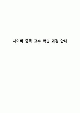 사이버 중독 교수 학습 과정 안내-1페이지