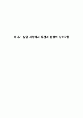 태내기 발달 과정에서 유전과 환경의 상호작용-1페이지