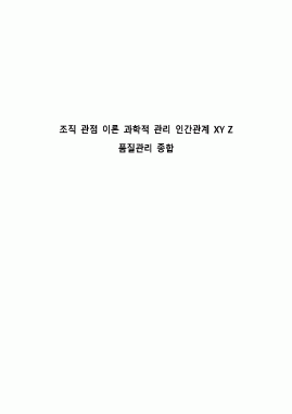 조직 관점 이론 과학적 관리 인간관계 XY Z 품질관리 종합-1페이지
