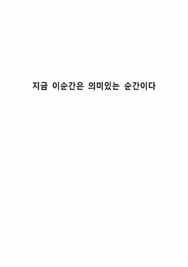 지금 이순간은 의미있는 순간이다-1페이지