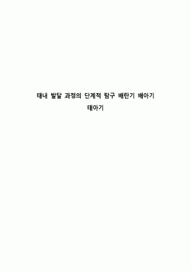 태내 발달 과정의 단계적 탐구 배란기 배아기 태아기-1페이지