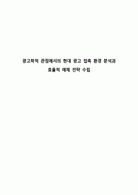 광고학적 관점에서의 현대 광고 접촉 환경 분석과 효율적 매체 전략 수립-1페이지