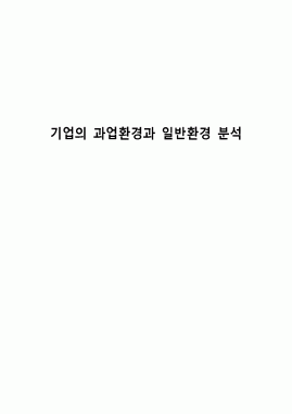 기업의 과업환경과 일반환경 분석-1페이지