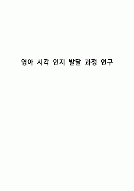 영아 시각 인지 발달 과정 연구-1페이지