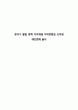 유아기 발달 영역 자아개념 자아존중감 도덕성 대인관계 놀이-1페이지