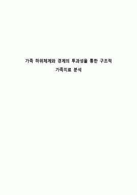 가족 하위체계와 경계의 투과성을 통한 구조적 가족치료 분석-1페이지