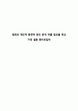 범죄의 개인적 환경적 원인 분석 약물 알코올 학교 가정 결혼 화이트칼라-1페이지