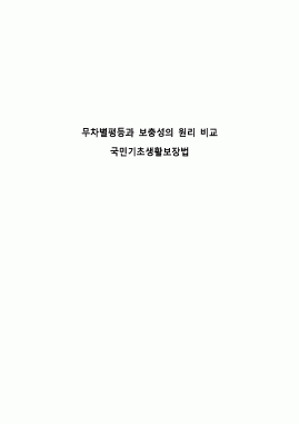 무차별평등과 보충성의 원리 비교 국민기초생활보장법-1페이지