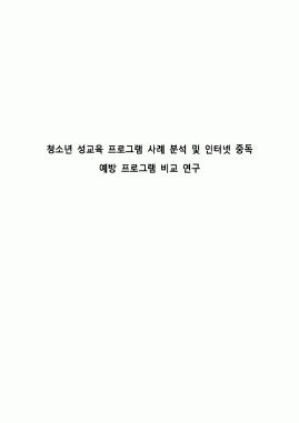 청소년 성교육 프로그램 사례 분석 및 인터넷 중독 예방 프로그램 비교 연구-1페이지