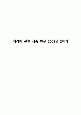 지각에 관한 심층 연구 2009년 2학기-1페이지