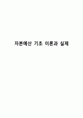 자본예산 기초 이론과 실제-1페이지