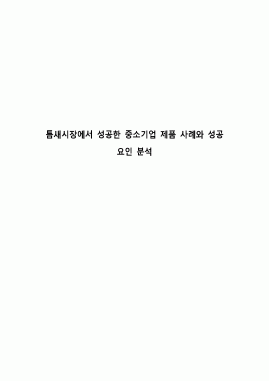 틈새시장에서 성공한 중소기업 제품 사례와 성공 요인 분석-1페이지