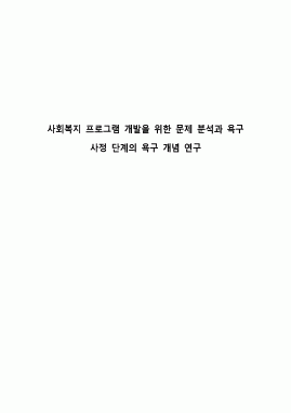 사회복지 프로그램 개발을 위한 문제 분석과 욕구 사정 단계의 욕구 개념 연구-1페이지