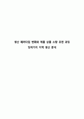 생산 패러다임 변화와 제품 상품 소량 유연 과잉 잉여가치 지역 생산 분석-1페이지