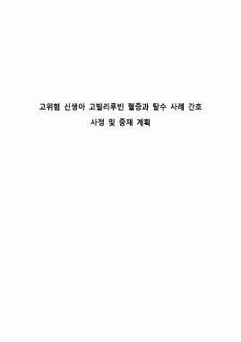 고위험 신생아 고빌리루빈 혈증과 탈수 사례 간호 사정 및 중재 계획-1페이지