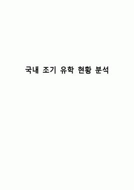 국내 조기 유학 현황 분석-1페이지