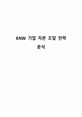 KNW 기업 자본 조달 전략 분석-1페이지