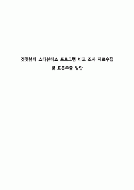 겟잇뷰티 스타뷰티쇼 프로그램 비교 조사 자료수집 및 표본추출 방안-1페이지