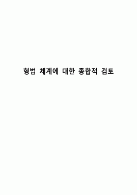 형법 체계에 대한 종합적 검토-1페이지