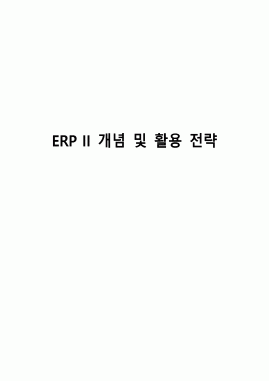 ERP II 개념 및 활용 전략-1페이지