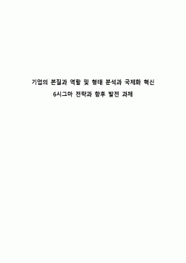 기업의 본질과 역할 및 형태 분석과 국제화 혁신 6시그마 전략과 향후 발전 과제-1페이지