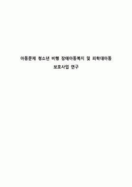 아동문제 청소년 비행 장애아동복지 및 피학대아동 보호사업 연구-1페이지