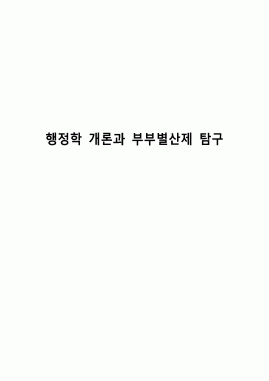 행정학 개론과 부부별산제 탐구-1페이지