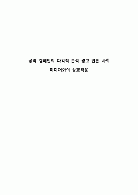 공익 캠페인의 다각적 분석 광고 언론 사회 미디어와의 상호작용-1페이지