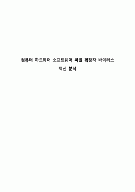 컴퓨터 하드웨어 소프트웨어 파일 확장자 바이러스 백신 분석-1페이지