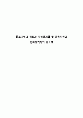 중소기업의 위상과 지식경제화 및 금융지원과 전자상거래의 중요성-1페이지
