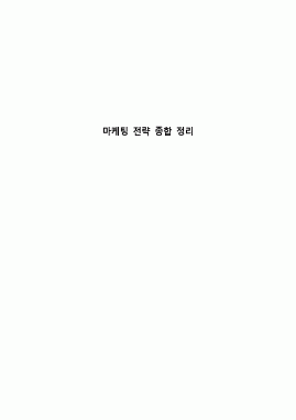 마케팅 전략 종합 정리-1페이지