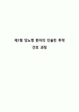 제1형 당뇨병 환자의 인슐린 투약 간호 과정-1페이지