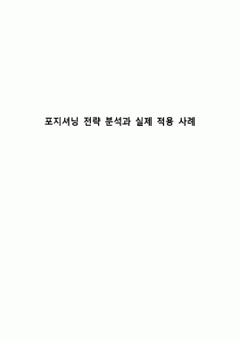 포지셔닝 전략 분석과 실제 적용 사례-1페이지