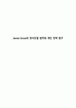 James Gross의 정서조절 범주와 개인 전략 탐구-1페이지