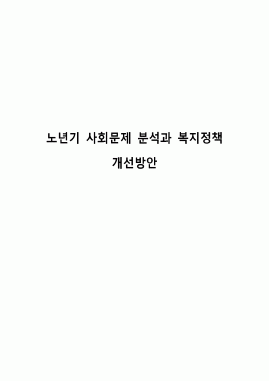 노년기 사회문제 분석과 복지정책 개선방안-1페이지
