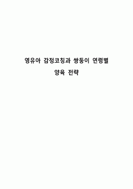 영유아 감정코칭과 쌍둥이 연령별 양육 전략-1페이지