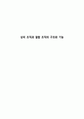 상피 조직과 결합 조직의 구조와 기능-1페이지