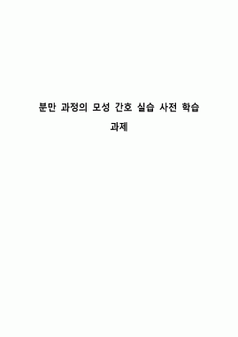 분만 과정의 모성 간호 실습 사전 학습 과제-1페이지