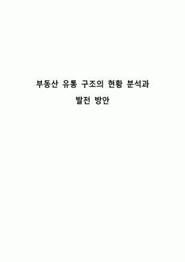 부동산 유통 구조의 현황 분석과 발전 방안-1페이지