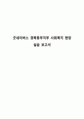 굿네이버스 경북동부지부 사회복지 현장 실습 보고서-1페이지