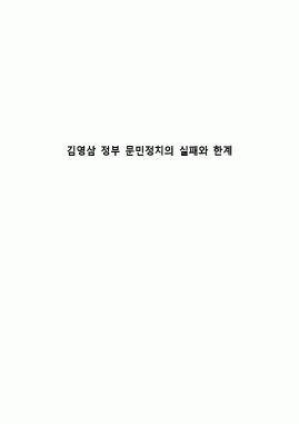 김영삼 정부 문민정치의 실패와 한계-1페이지
