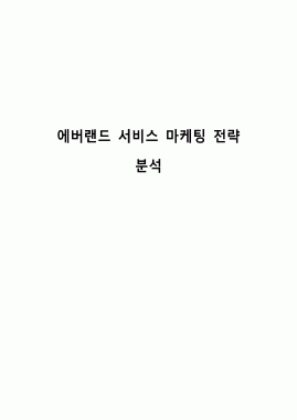 에버랜드 서비스 마케팅 전략 분석-1페이지